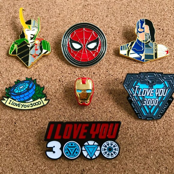 Marvel | Accessories | Set Of 7 Mcu Pins Iron Man Spiderman Thor Loki ...